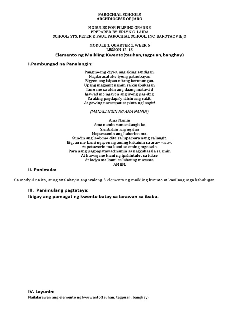 Modules For Filipinograde 3 | PDF