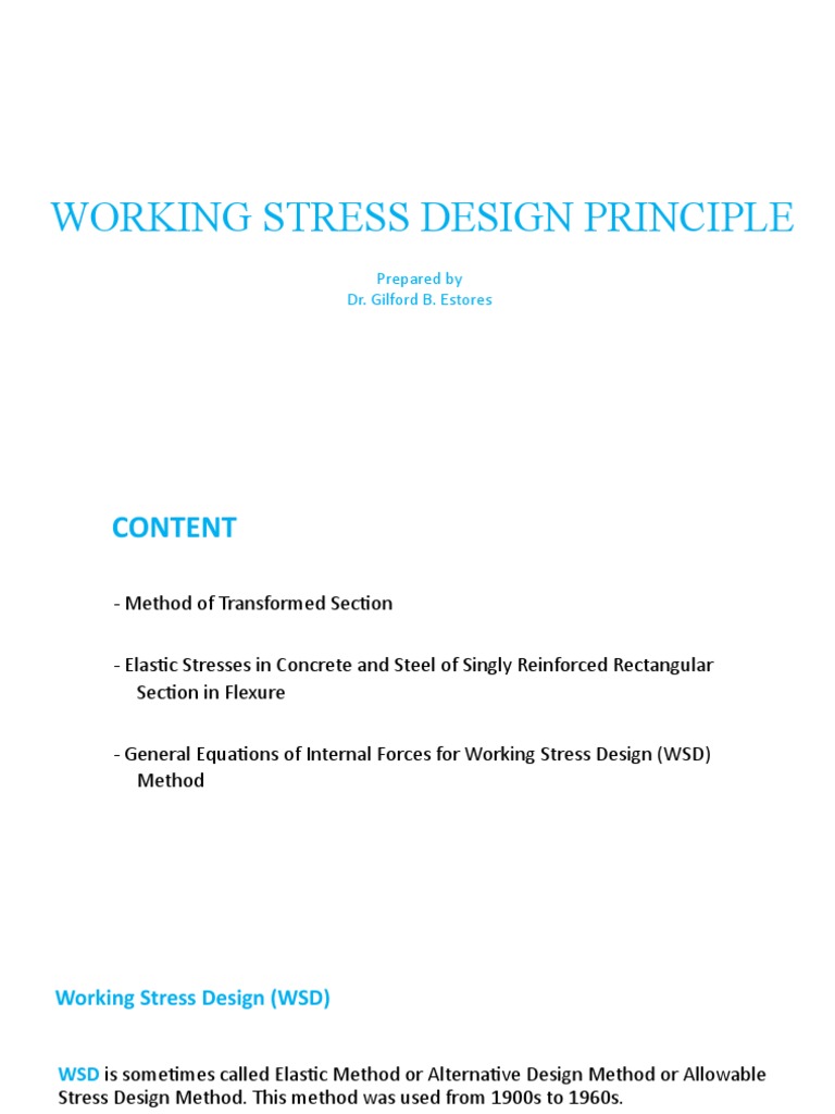 Ce133p-2 Working Stress Design | PDF | Bending | Beam (Structure)