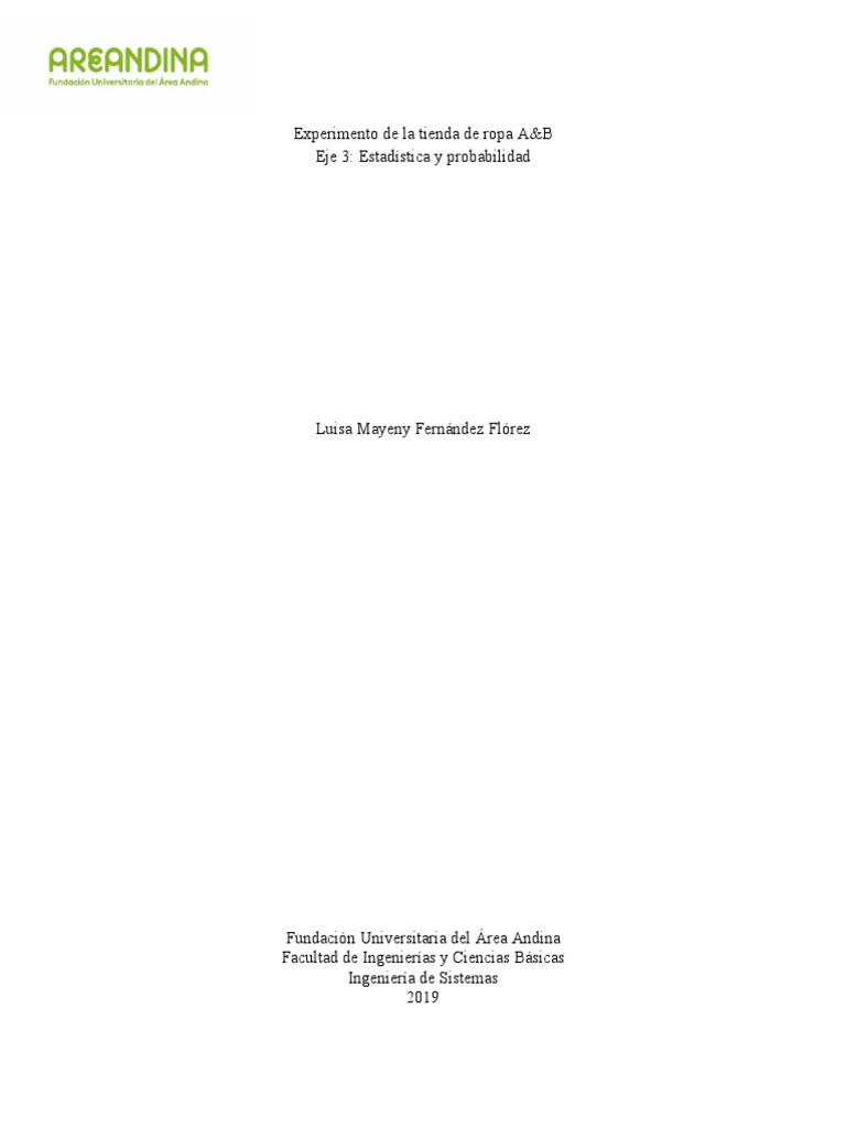 Tarea Eje 3 Estadistica y Probabilidad | PDF | Probabilidad | Desviación Estándar