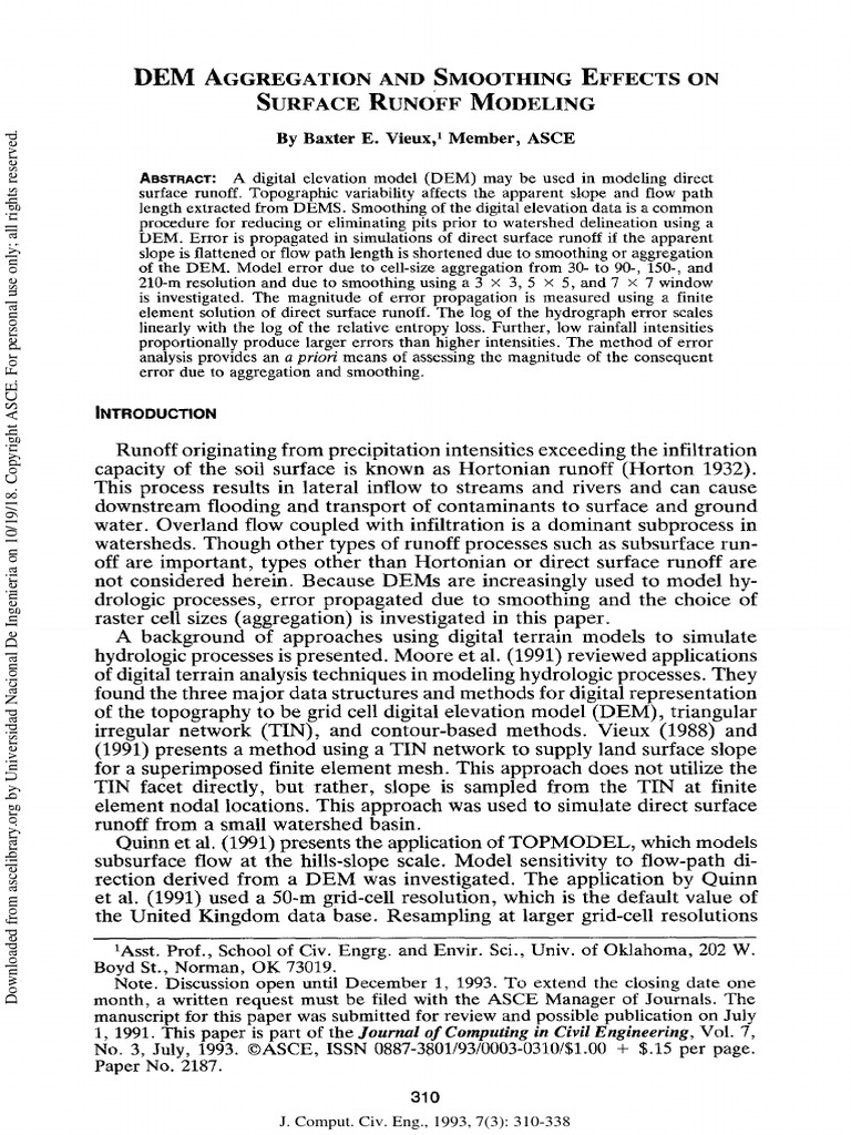 DEM Aggregation and Smoothing Effects On Surface Runoff Modeling | PDF | Drainage Basin ...