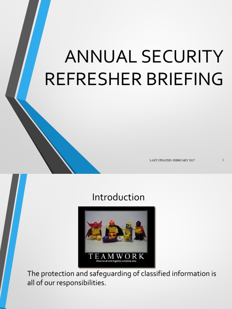 Annual Security Refresher BRIEFING354 | Download Free PDF | Classified ...