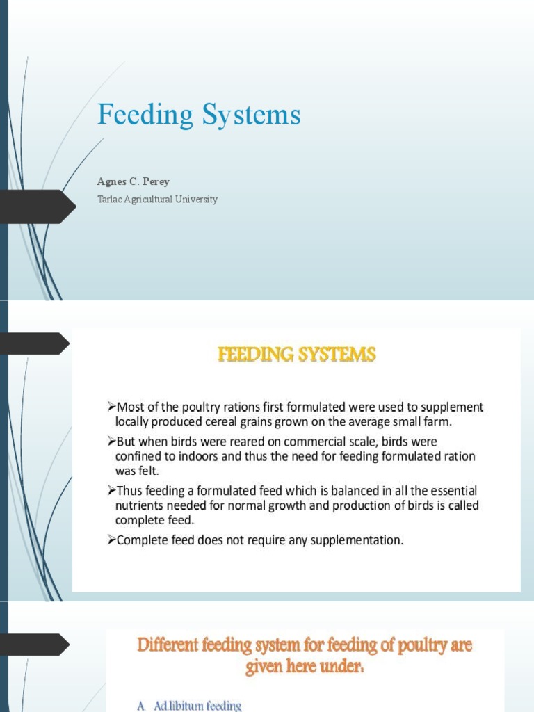 Feeding Systems: Agnes C. Perey | PDF