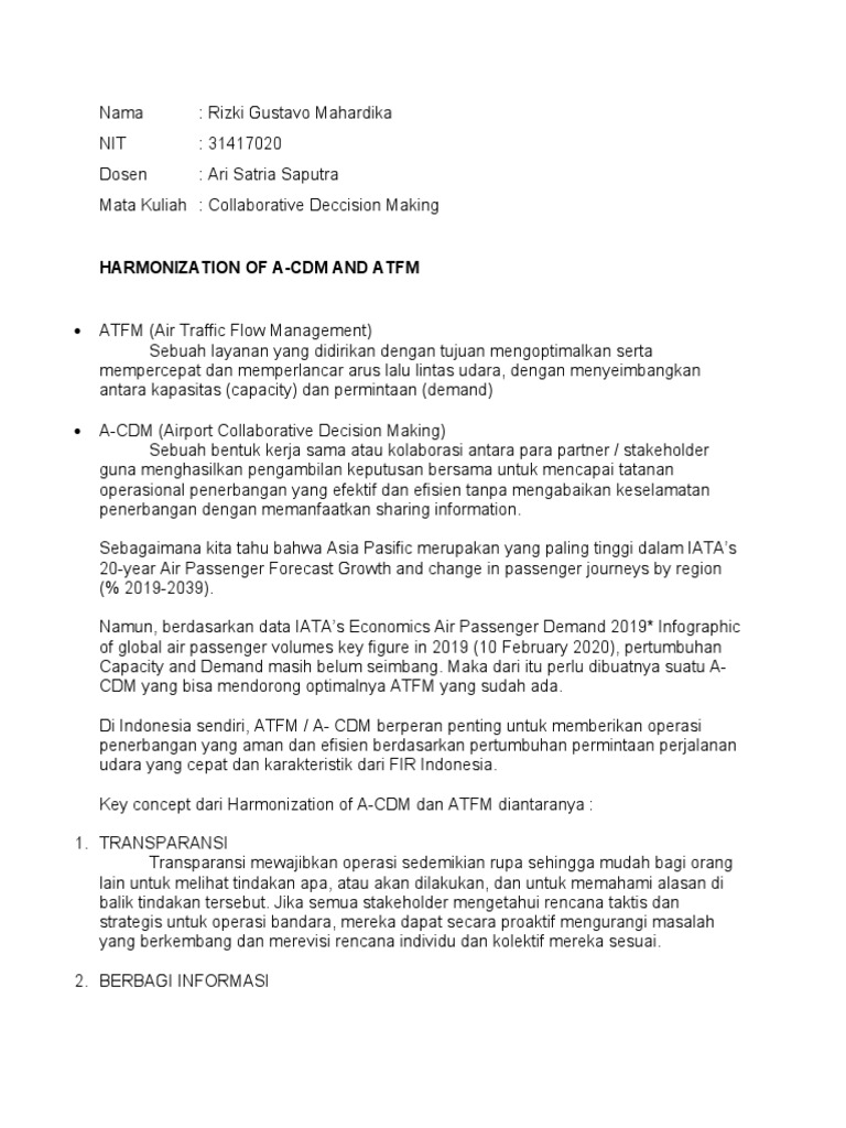 Resume Harmonization A-Cdm and Atfm | PDF