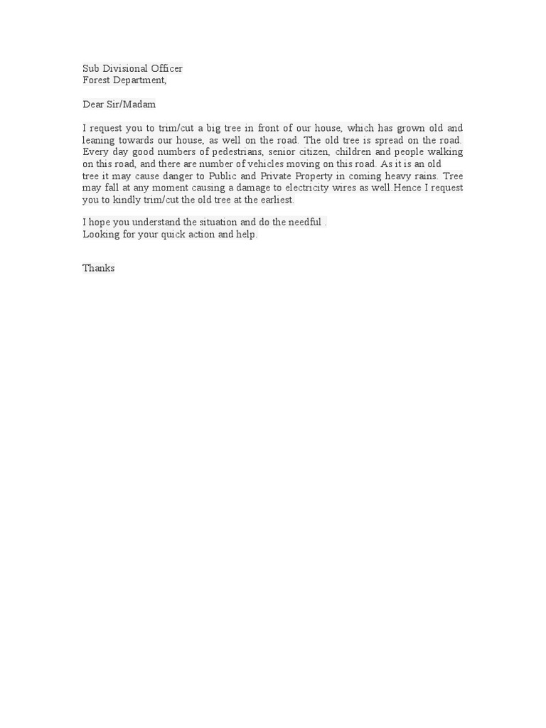 Sub Divisional Officer Letter | PDF