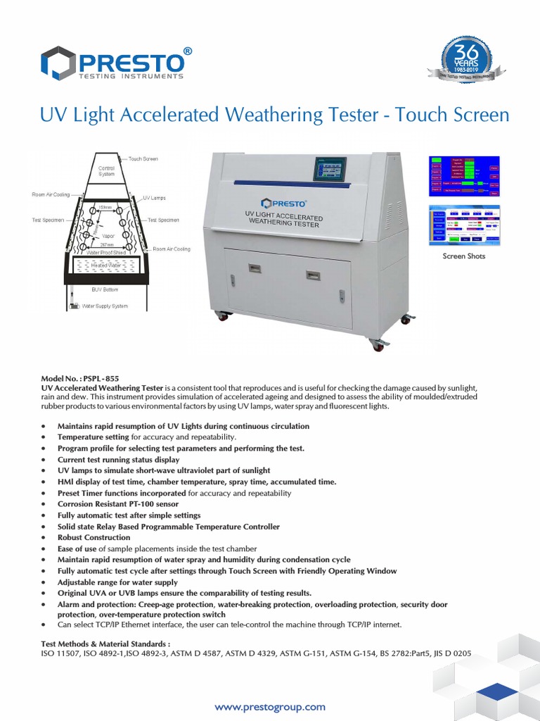 UV Light Accelerated Weathering Tester - Touch Screen: Years Years ...