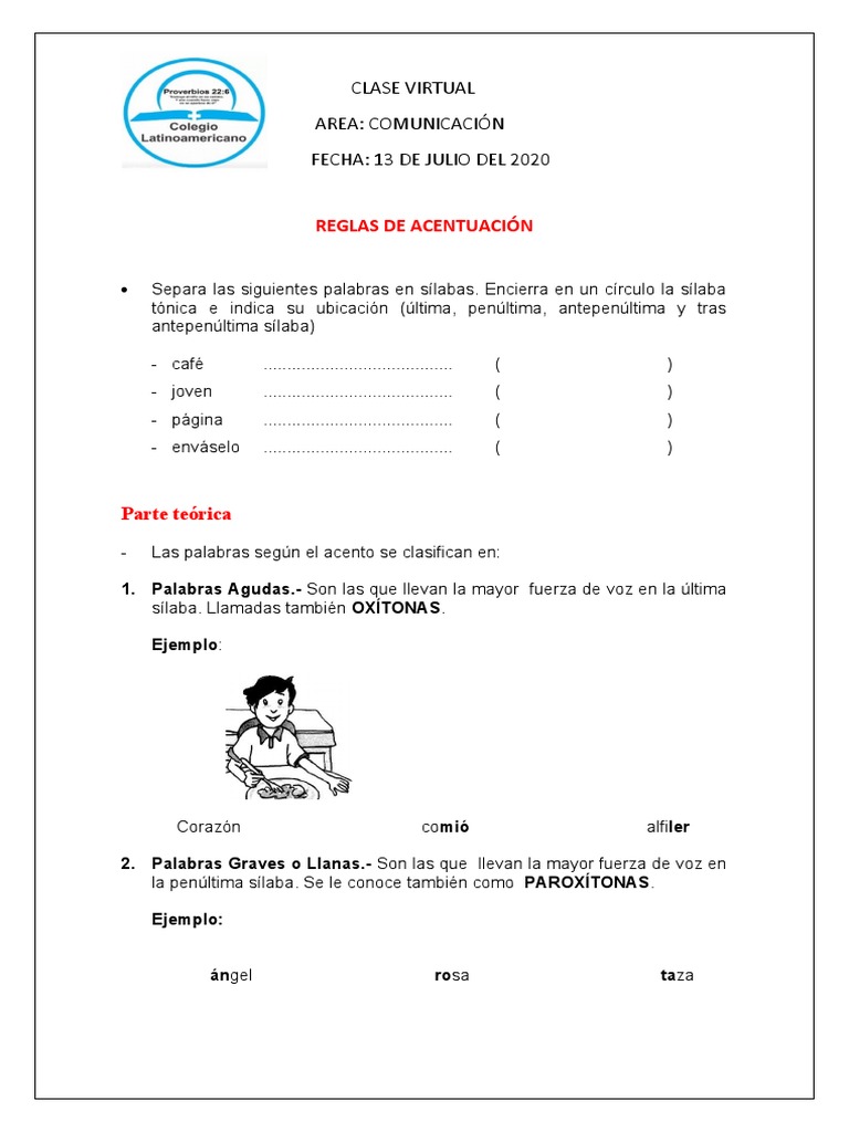 Clase Virtual - Reglas de Acentuación | PDF