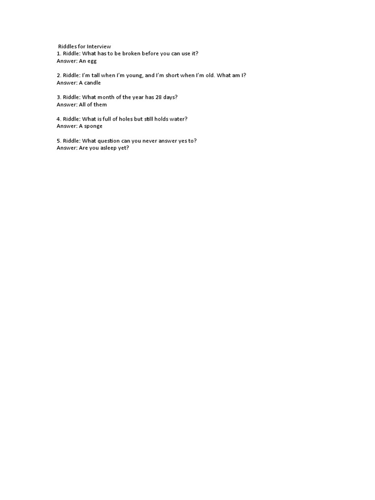 Interview Riddles | PDF