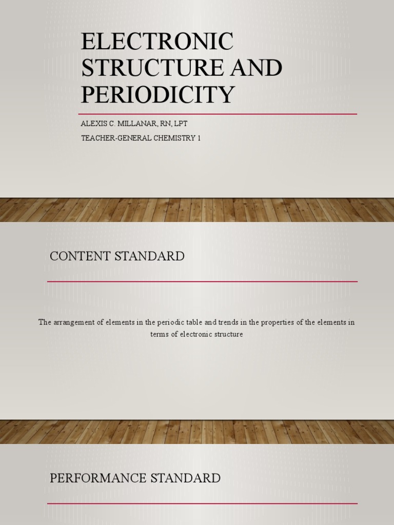 Electronic Structure and Periodicity | PDF | Periodic Table | Ion