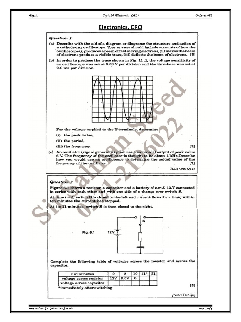 Topic 24 O Levels Physics Electronics | PDF | Teaching Methods ...