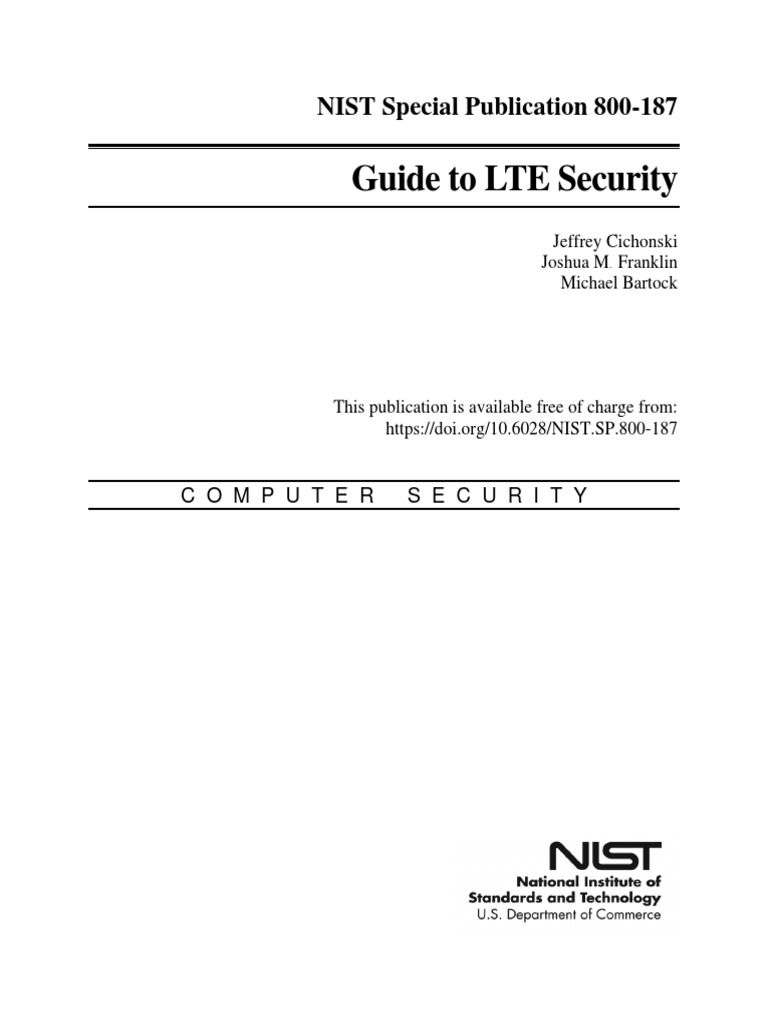 Guide To LTE Security: NIST Special Publication 800-187 | PDF | High ...