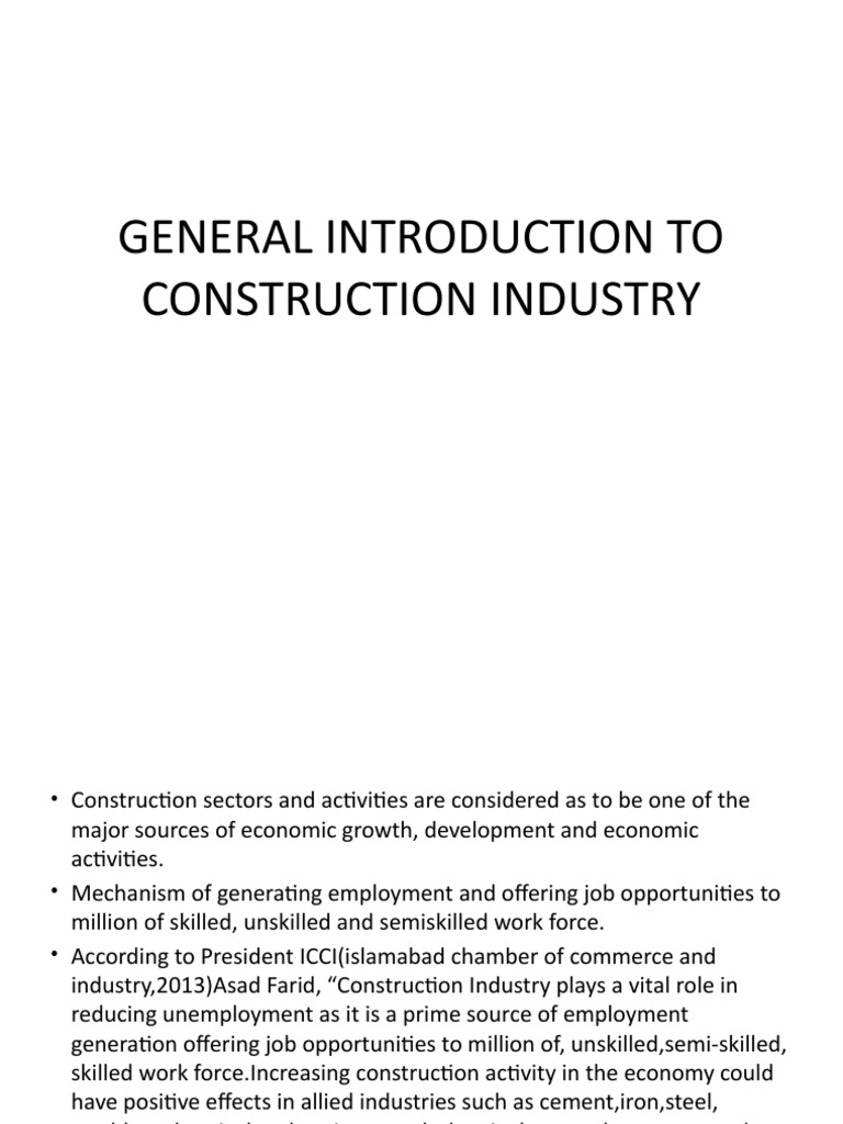 General Introduction To Construction Industry | PDF | Project ...