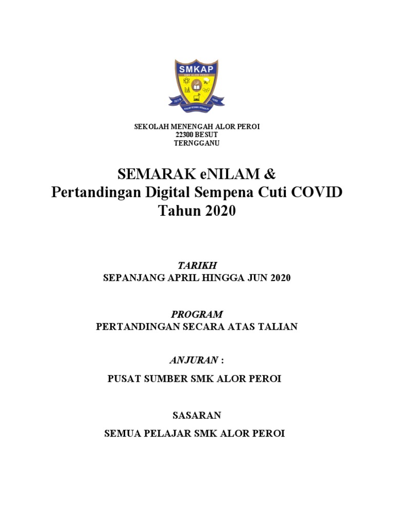 Kertas Kerja Nilam 2020 | PDF