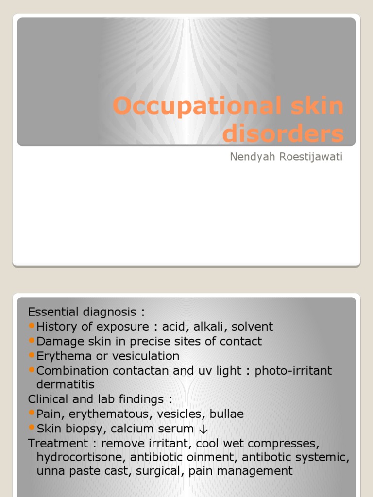 Occupational Skin Disorders | PDF | Dermatitis | Cutaneous Conditions