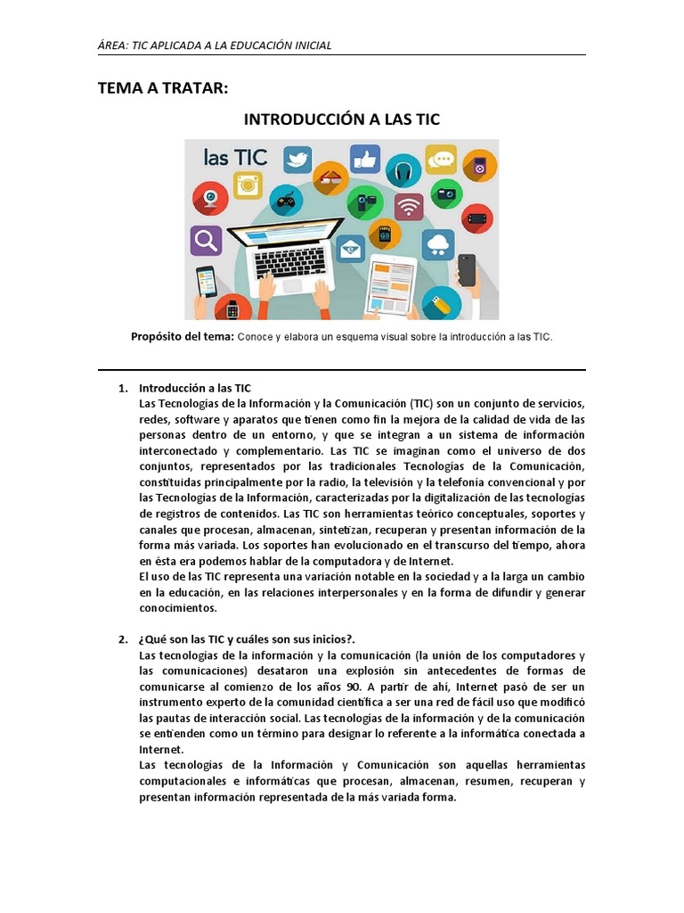 Introducción A Las TIC | PDF | Tecnología de información y ...
