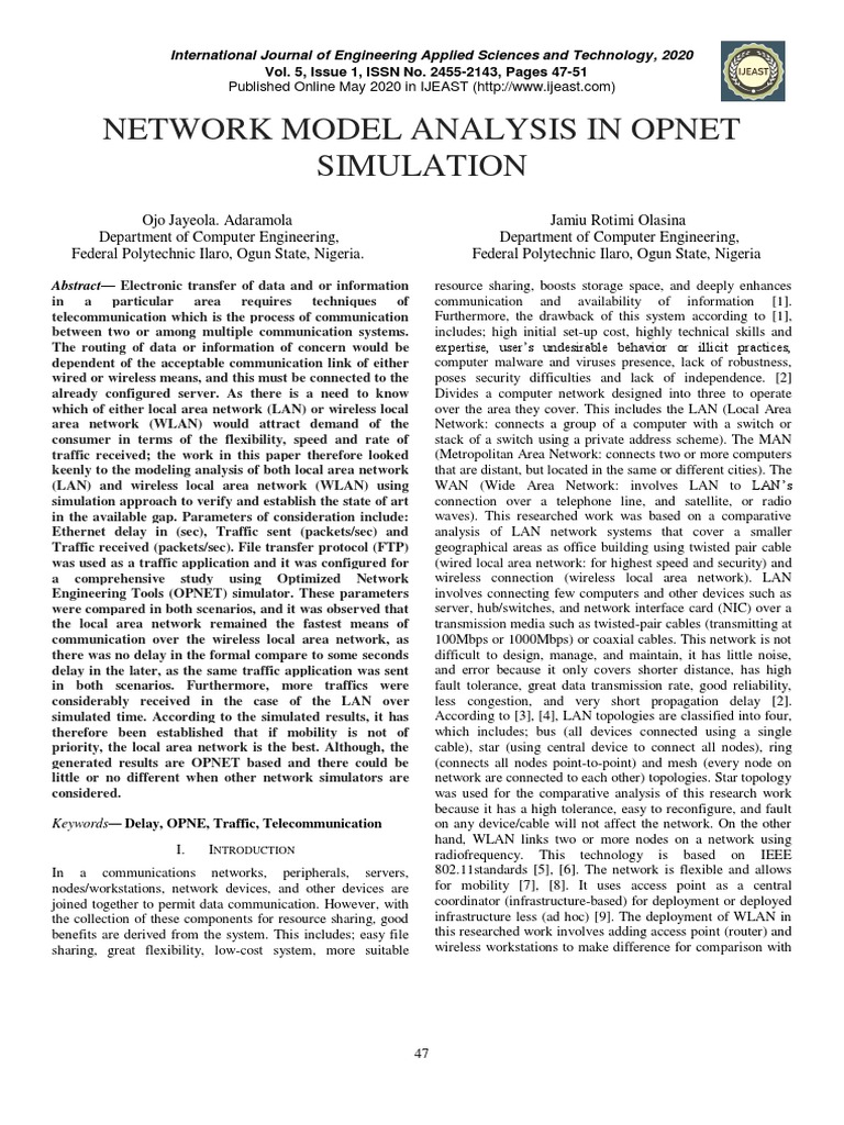 Network Model Analysis in Opnet Simulation: Electronic Transfer of Data ...