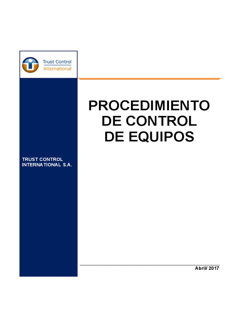 Procedimiento de Control de Equipos | PDF | Calibración | Medición