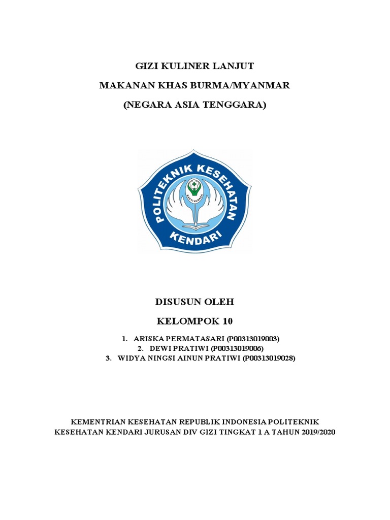 Makanan Khas Myanmar: Sejarah dan Resep | PDF