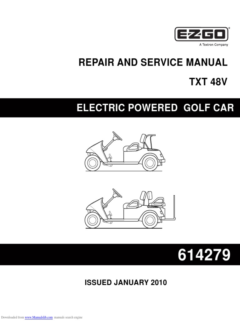Repair and Service Manual TXT 48V: Electric Powered Golf Car | PDF ...