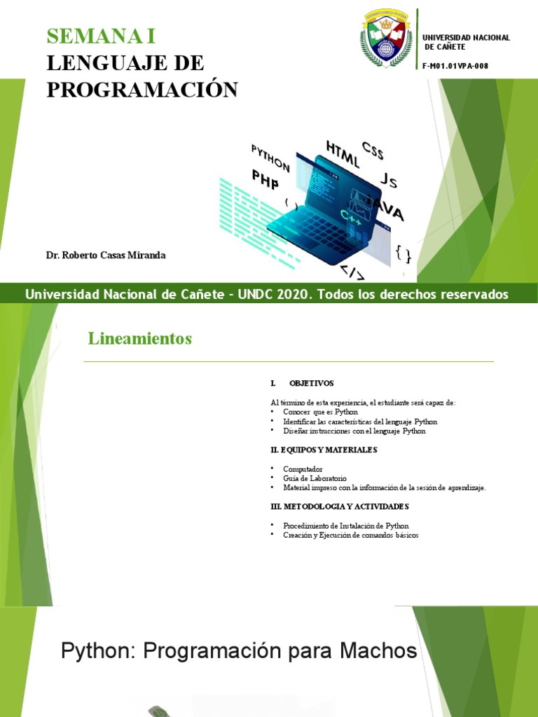 01 Unidad 1 Introduccion Python | Descargar gratis PDF | Python (lenguaje de programación ...