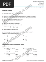 ICSE Class 4 Maths Sample Paper | PDF | Fraction (Mathematics) | Numbers