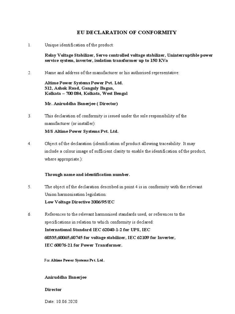 EU Declaration of Conformity-En | PDF