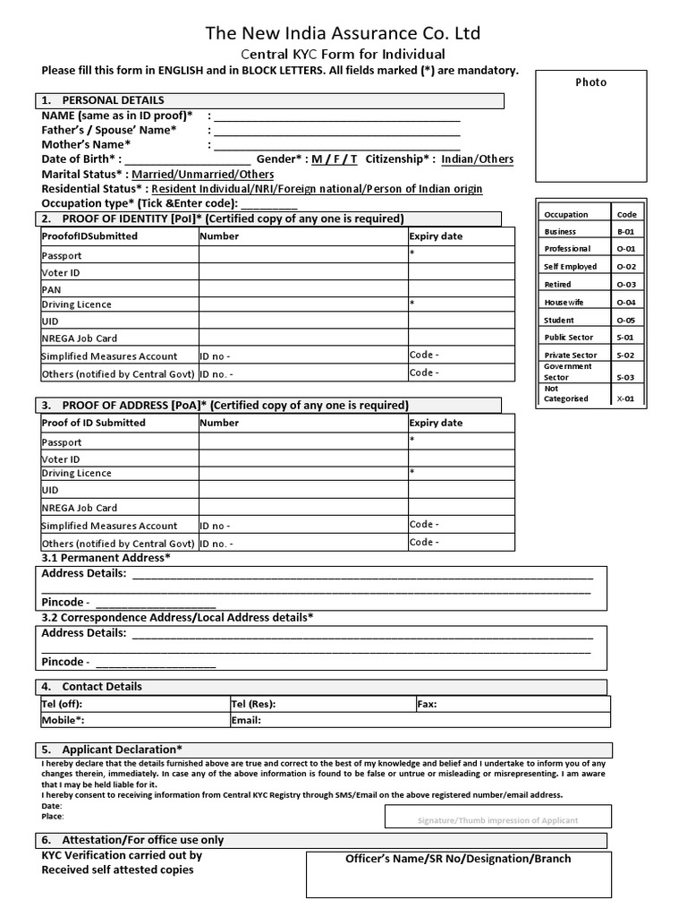 Kyc Form Excel Format Fill Online, Printable, Fillable,, 42% OFF Kyc Form Excel Format Fill Online, Printable, Fillable,, 42% OFF