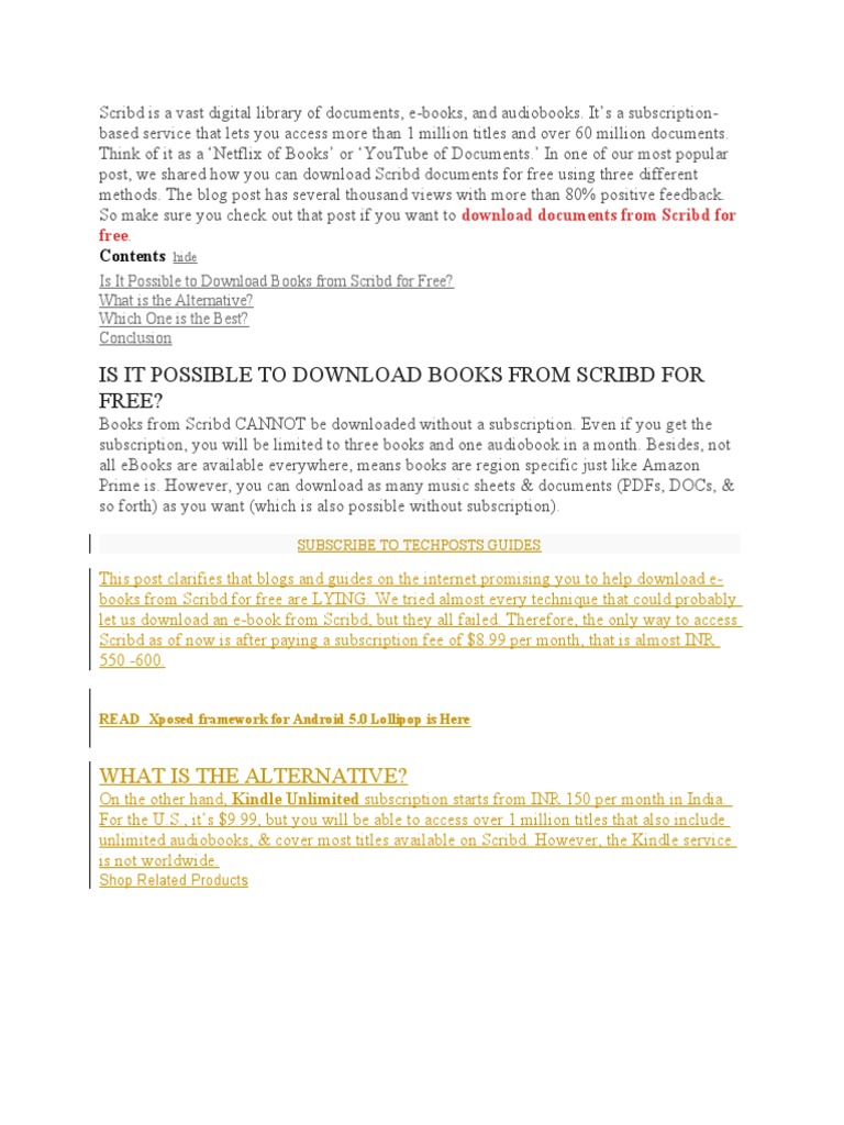 Download Scribd Documents for Free Using 3 Methods | PDF | Scribd ...