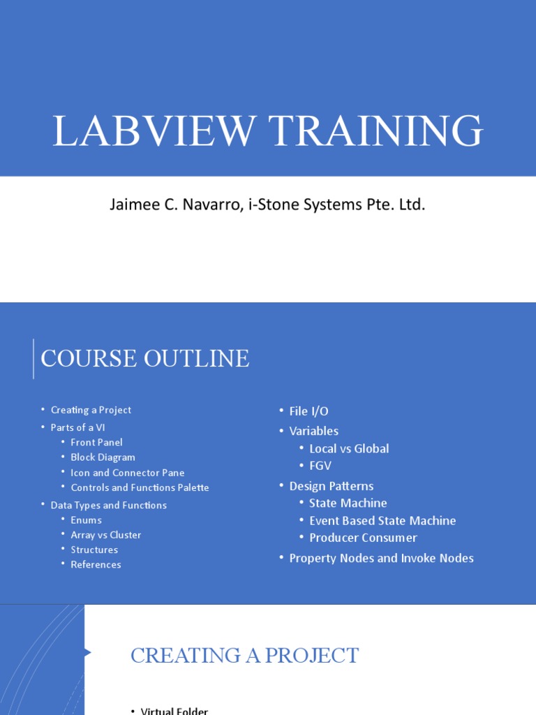 Labview Training: Jaimee C. Navarro, I-Stone Systems Pte. LTD | PDF | String (Computer Science ...