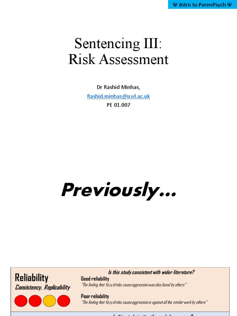 Sentencing III Risk Assessment | PDF | Anti Social Behaviour ...