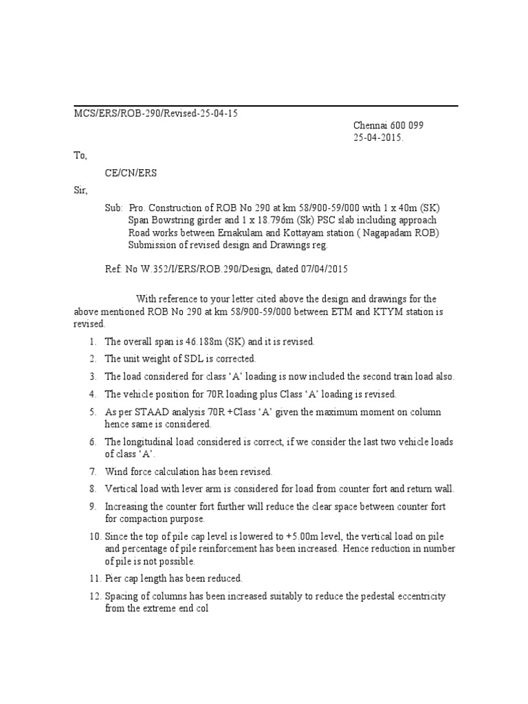 ROB-290 - Revised Cover Letter | PDF | Deep Foundation | Civil Engineering