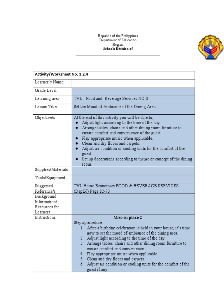 Sample Activity Sheet in Fbs | PDF | Behavior Modification | Learning