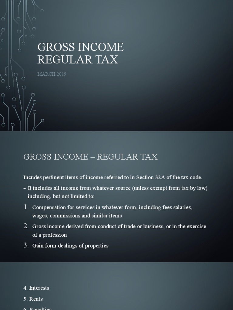 Gross Income Regular Tax: MARCH 2019 | PDF | Option (Finance) | Stocks