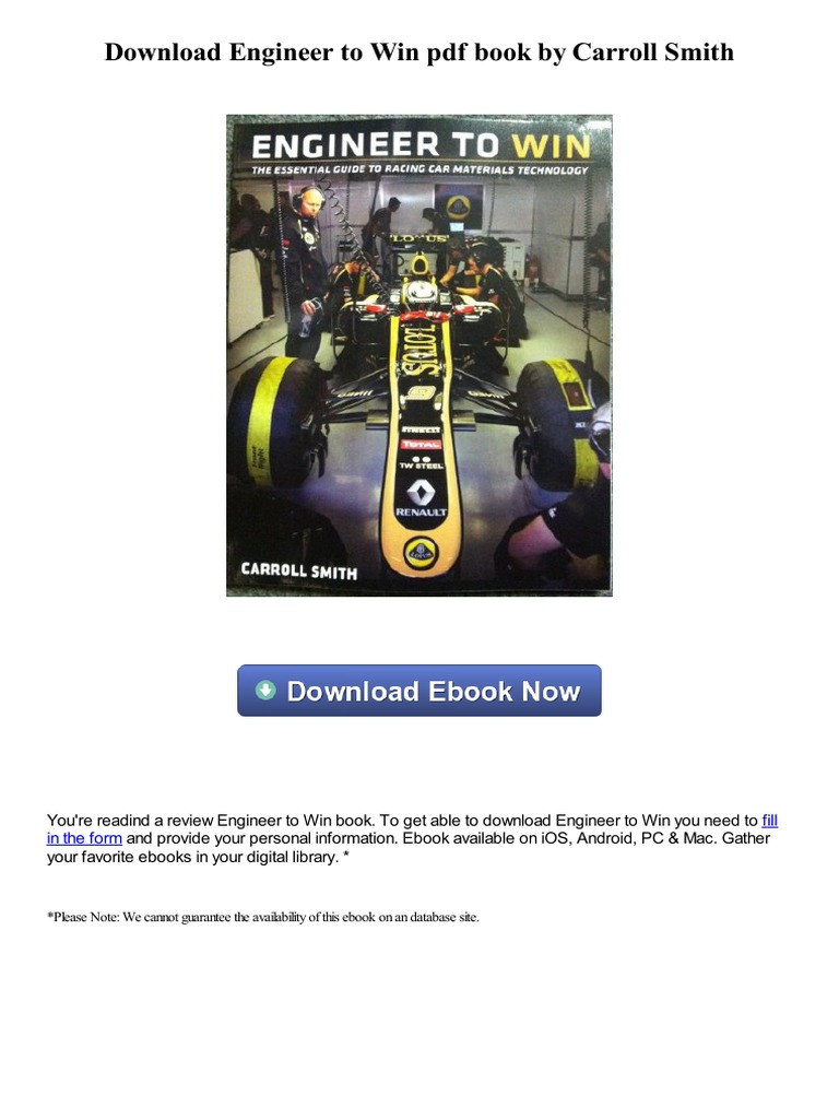 Engineer To Win PDF Book by Carroll Smith: Fill in The Form | Download ...