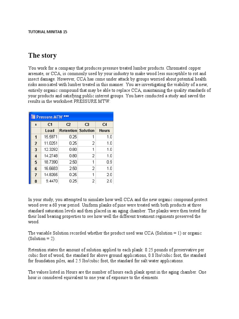 Tutorial Minitab 15 | PDF | Chart | Categorical Variable