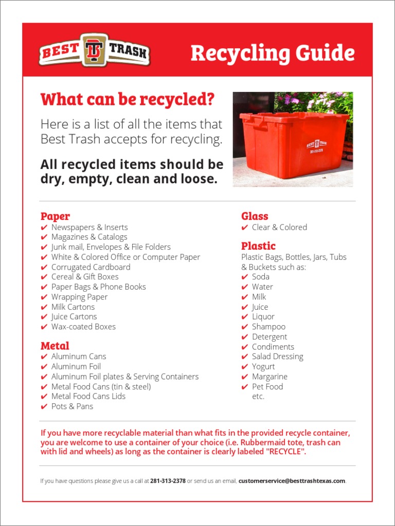 Best Trash Recycling Guidelines | PDF