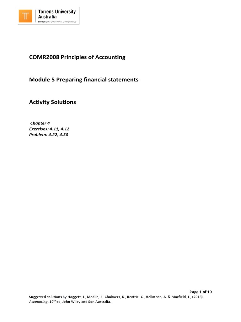 Module 5 Activity Solutions | PDF | Debits And Credits | Expense