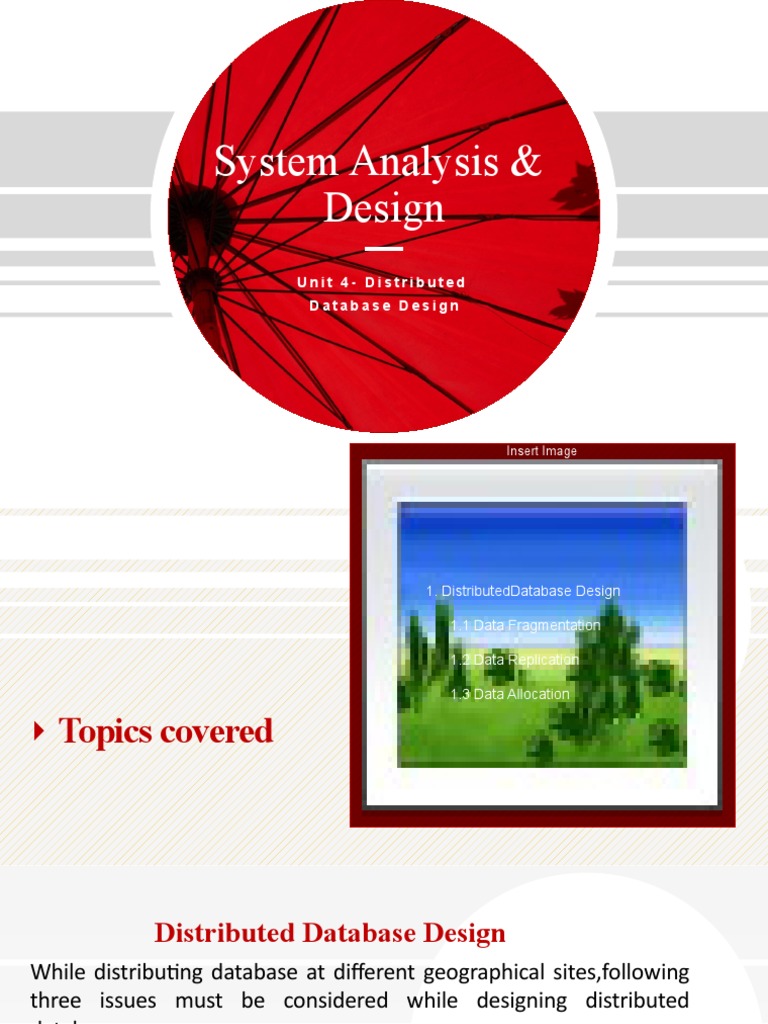 SAD Unit 4 Distributed Database Design | PDF | Replication (Computing) | Databases