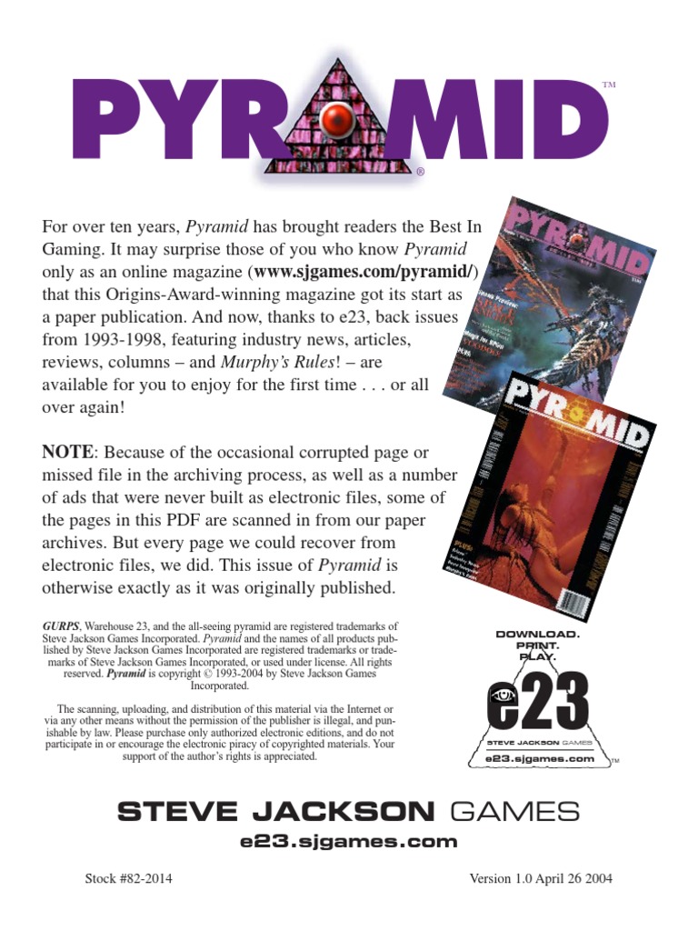 Pyramid Magazine Vol 1 #14 | PDF | Dungeons & Dragons | Role Playing Games