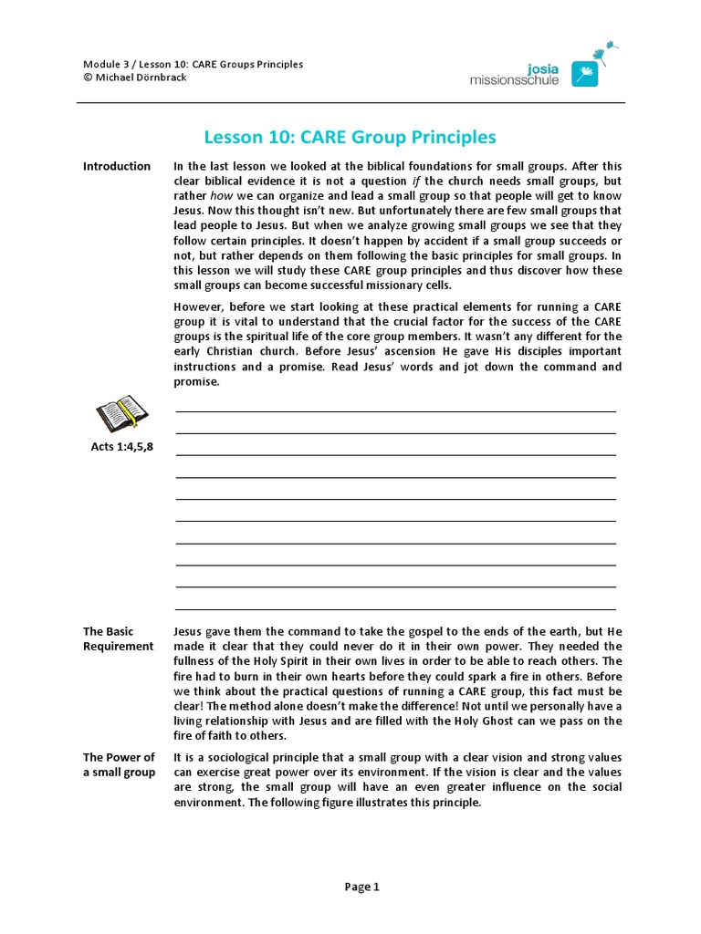 Module 3 / Lesson 10: CARE Groups Principles © Michael Dörnbrack | PDF ...