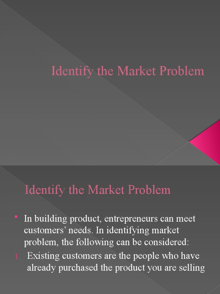 EntrepIdentify The Market Problem | PDF