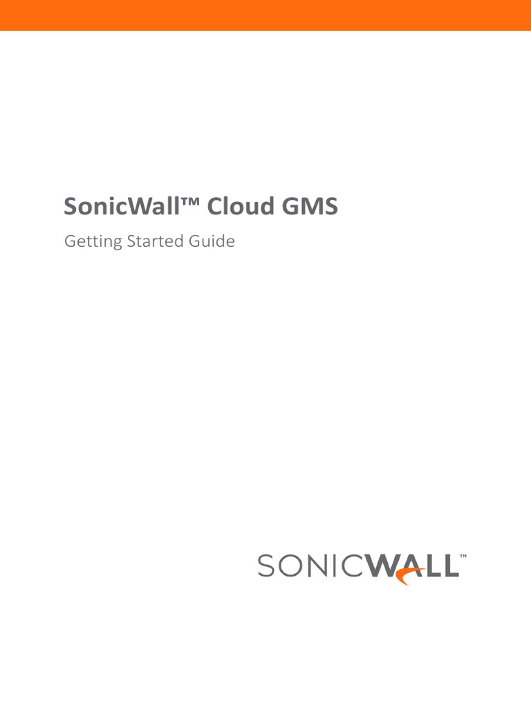 Sonicwall™ Cloud GMS: Getting Started Guide | PDF | Cloud Computing | Trademark