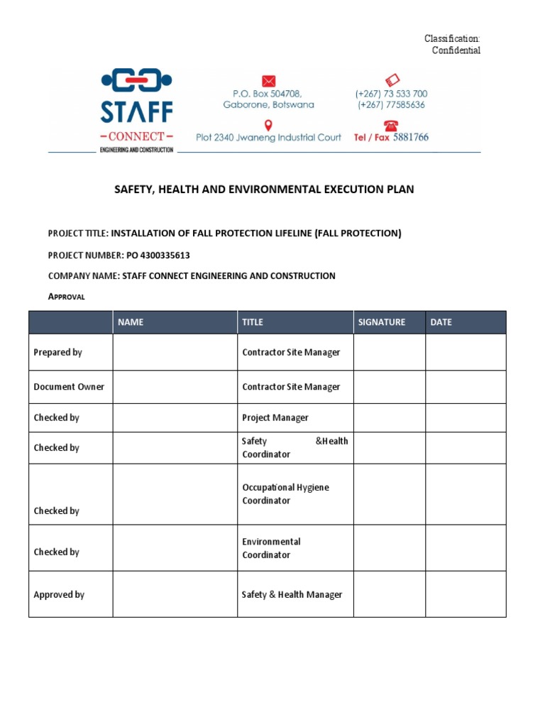 Staff Connector SHE Plan 22 July | PDF | Personal Protective Equipment ...