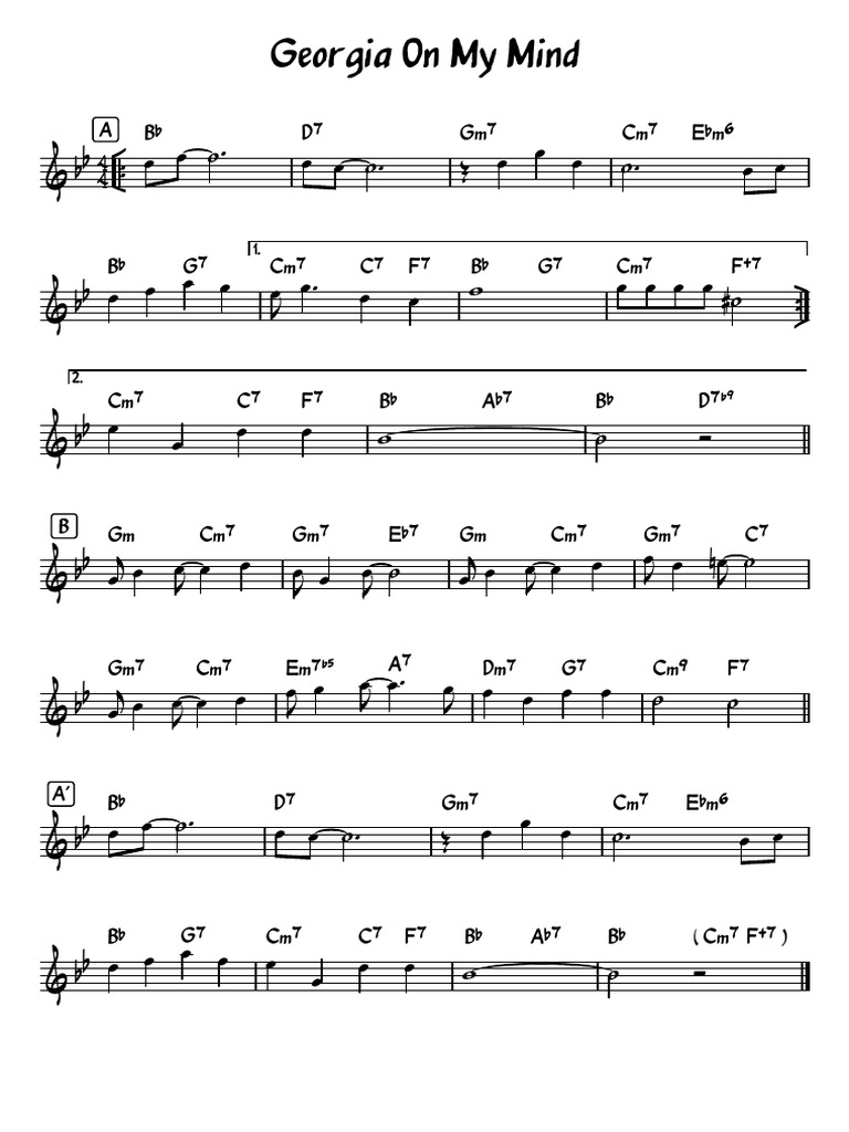 Georgia On My Mind (BB) PDF | PDF