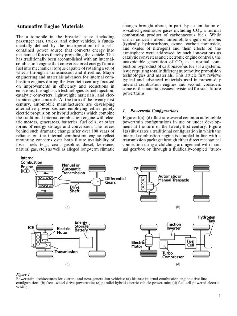 Automotive Engine Materials | PDF | Piston | Engines