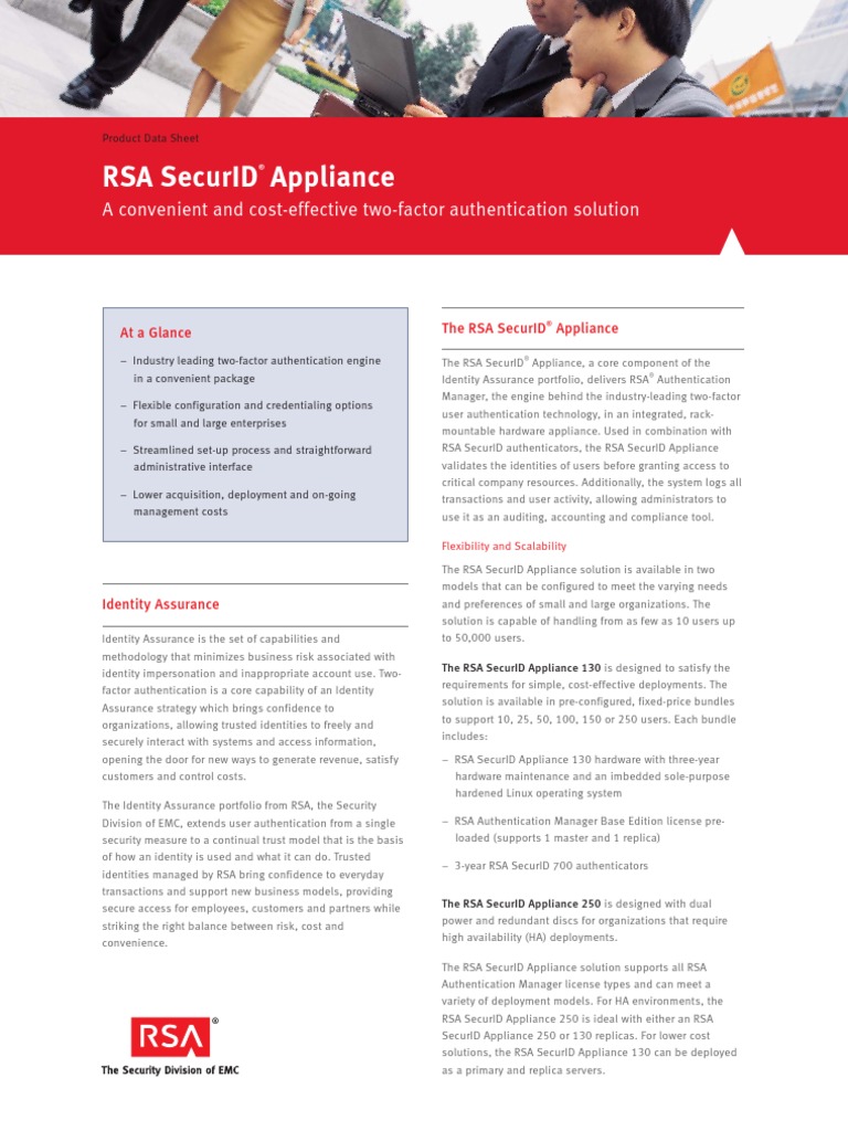 Rsa Securid Appliance: A Convenient and Cost-Effective Two-Factor ...