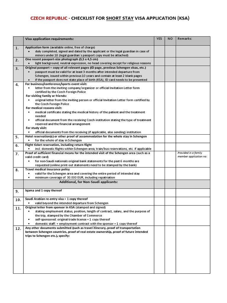 Czech Republic Visa Application Sample | PDF | Travel Visa | Passport