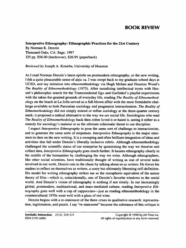 Interpretive Ethnography Ethnographic PR PDF | PDF | Ethnography ...