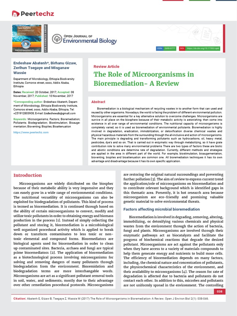 The Role of Microorganisms in Bioremediation-A Review | PDF ...