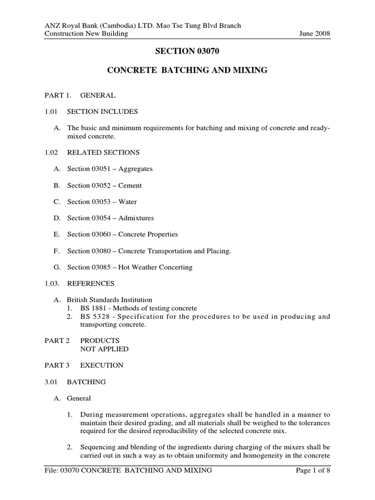 Concrete Batching and Mixing | PDF | Concrete | Building Materials