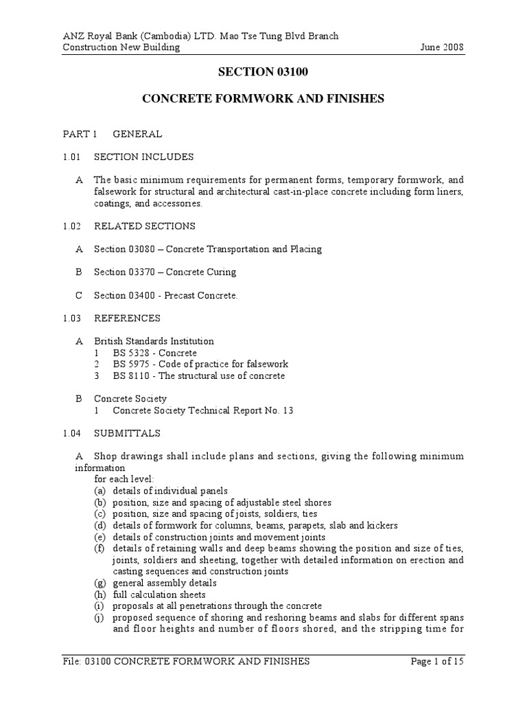 Concrete Formwork and Finishes | PDF | Concrete | Pipe (Fluid Conveyance)